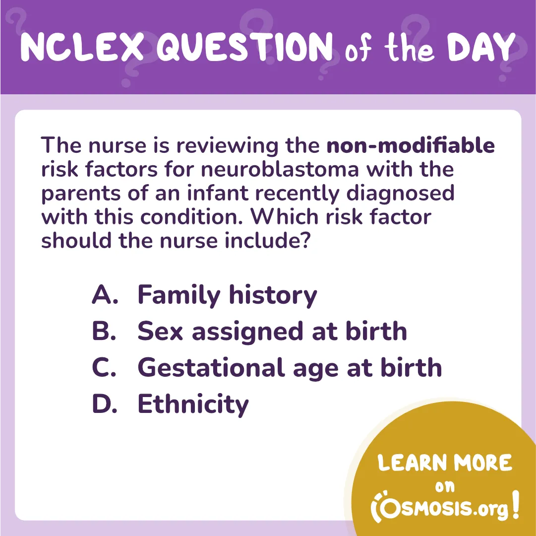 NCLEX® QOTD: Non-modifiable risk factors - Osmosis Blog